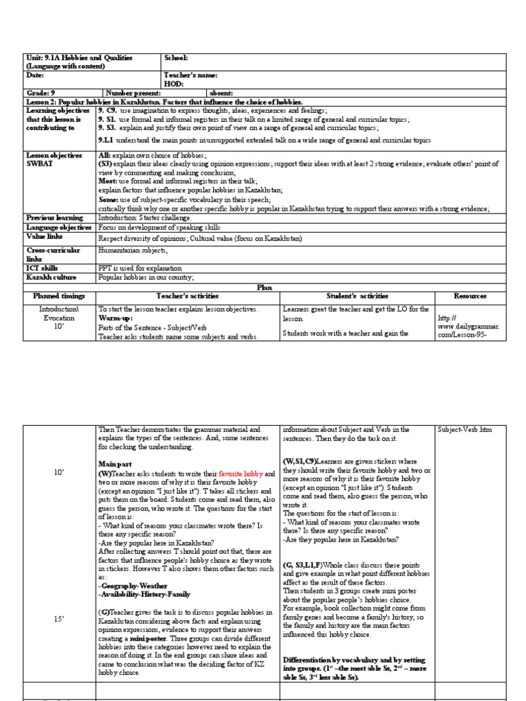 Lesson 2 | PDF | Curriculum | Learning