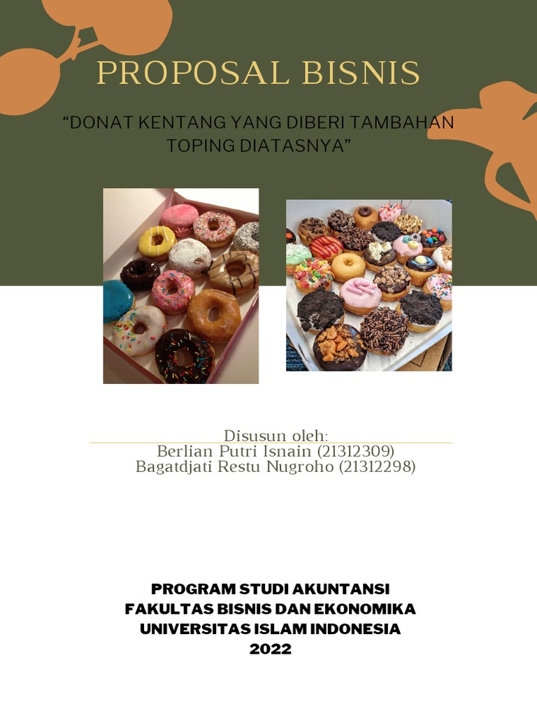 Proposal Bisnis: "Donat Kentang Yang Diberi Tambahan Toping Diatasnya" | PDF