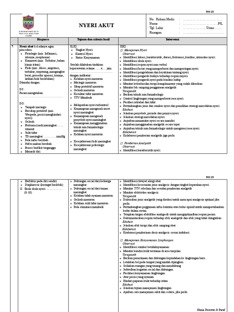 Nyeri Akut SDKI | PDF