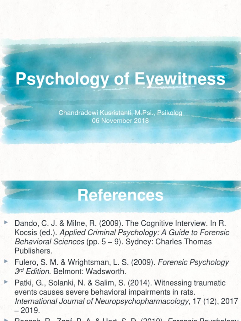Psychology of Eyewitness | Download Free PDF | Witness | Psychological ...