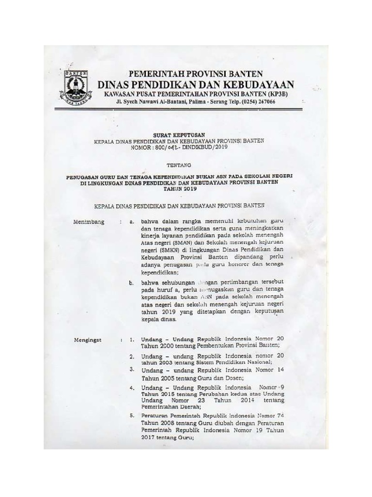 3602180102840004-SK Dinas 2019 | PDF