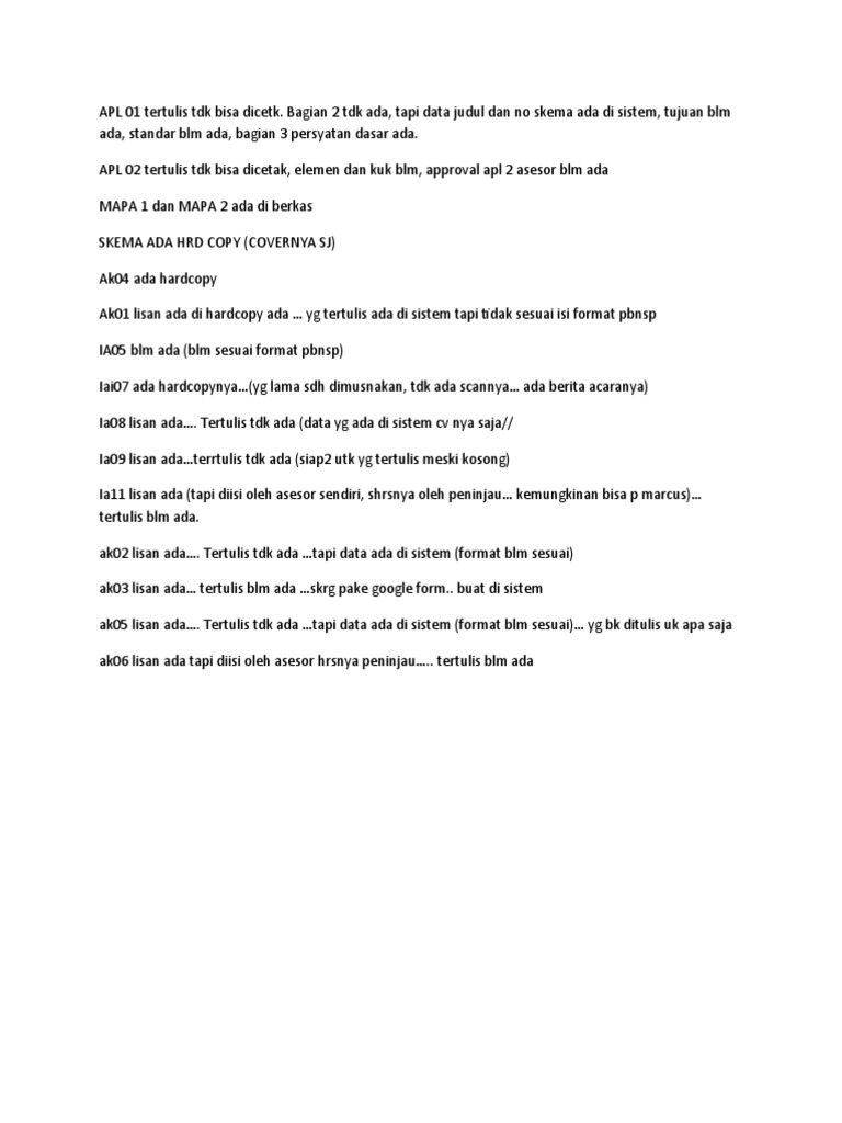 APL 01 Bagian 2 TDK Ada | PDF | Metode & Bahan Ajar | Teknologi & Rekayasa