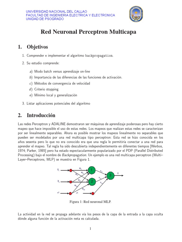 Red Neuronal Perceptron Multicapa y Backpropagation | PDF