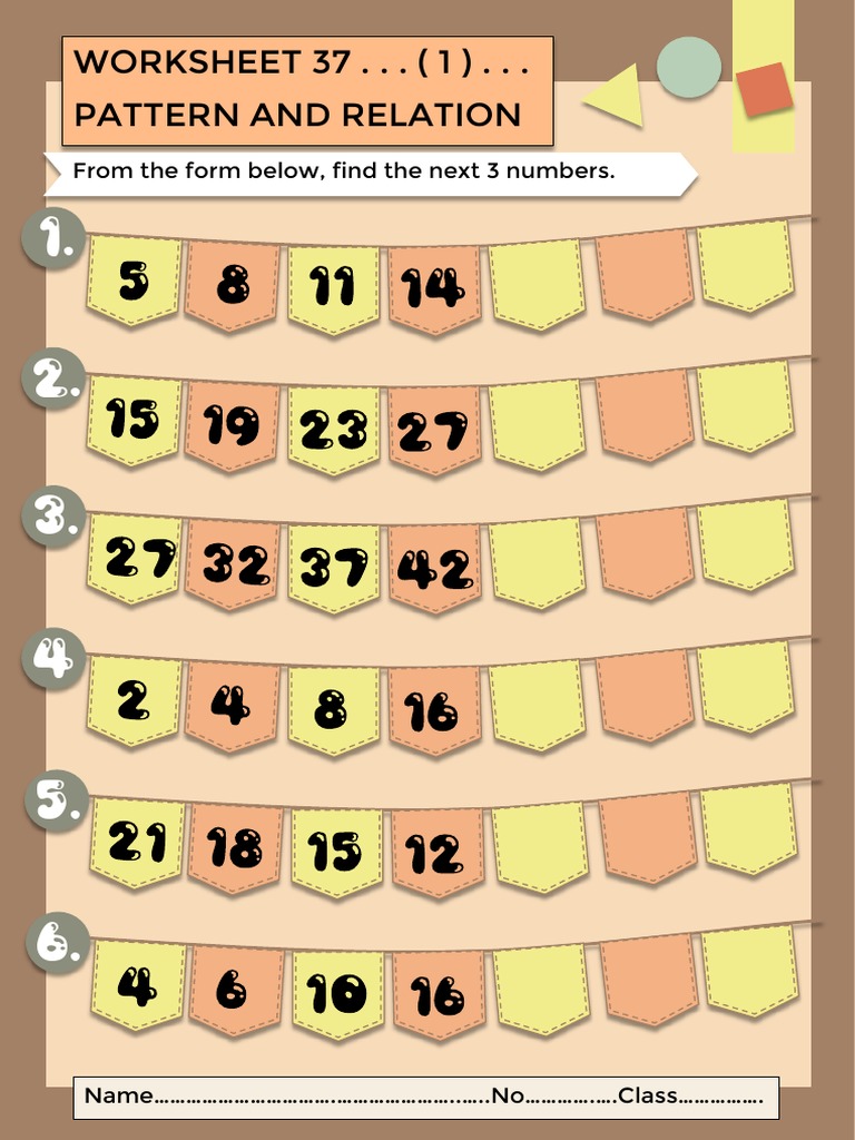 Worksheet 37 Pattern and Relation | PDF