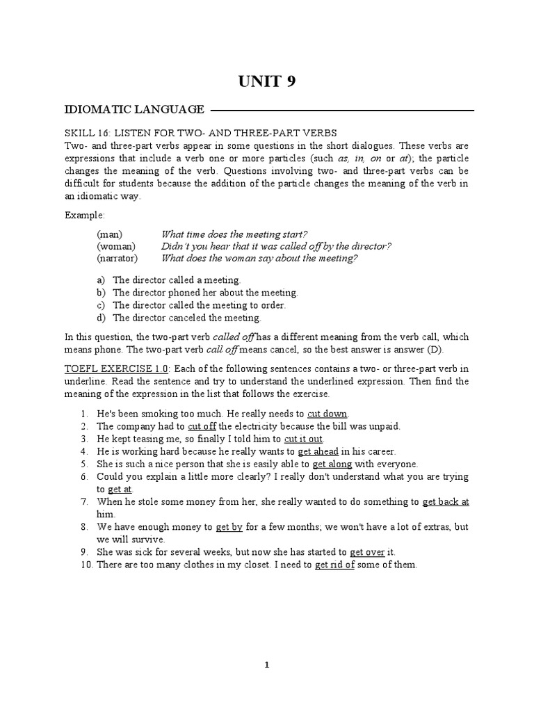 Module Toefl 2 Unit 9-16 Fixed | PDF | Column | Grammatical Tense