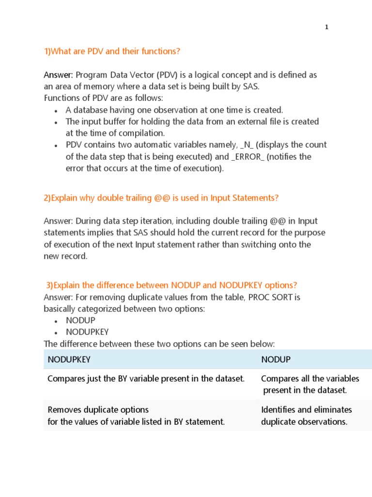 Sas Interview Questions | Download Free PDF | Sas (Software) | Variable (Computer Science)