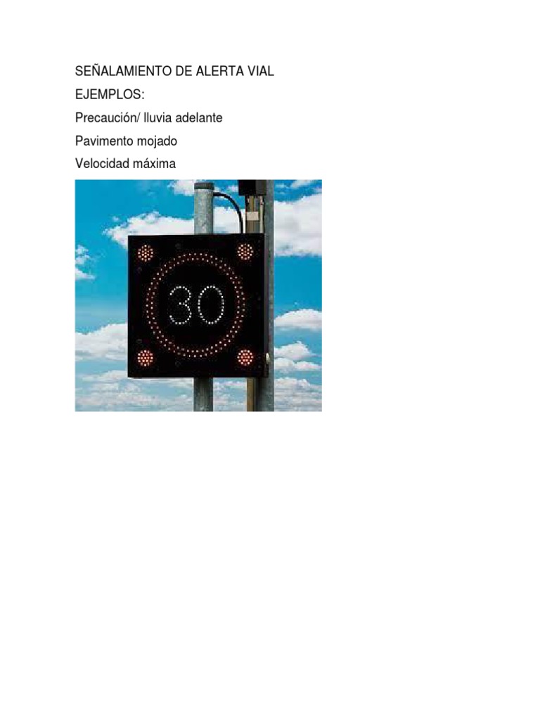 Señalamiento de Alerta Vial | PDF