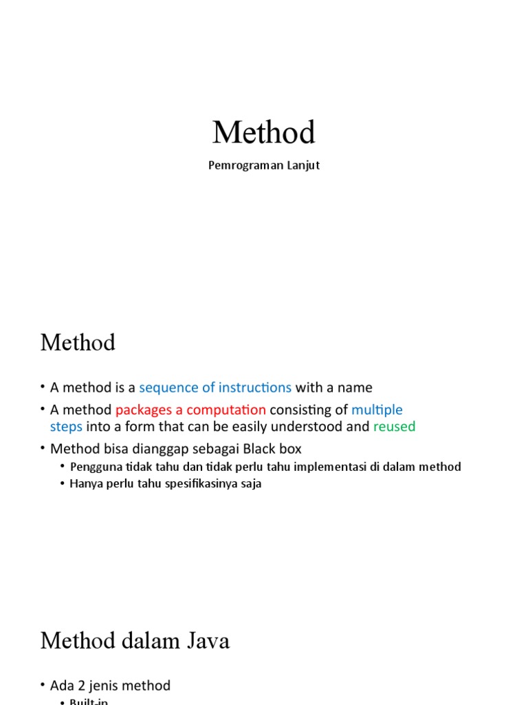 Panduan Membuat Method dalam Java | PDF | Seni | Komputer