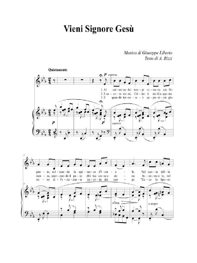 Vieni Signore Gesù (Liberto) | PDF