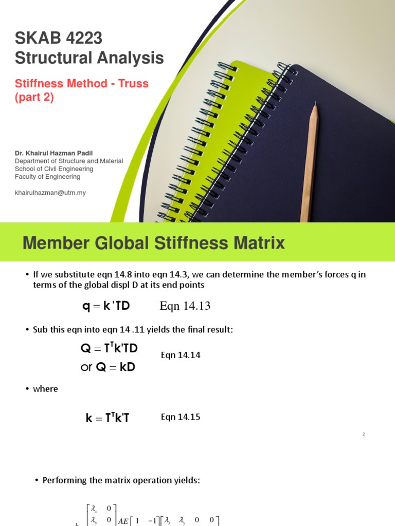 Stiffness Method - Truss (Part 2) | PDF