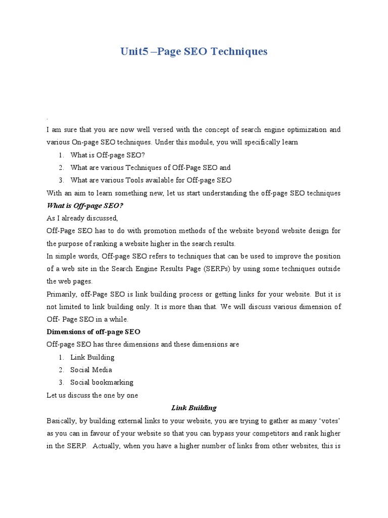 Offpage Techniques | PDF | Search Engine Optimization | Hyperlink