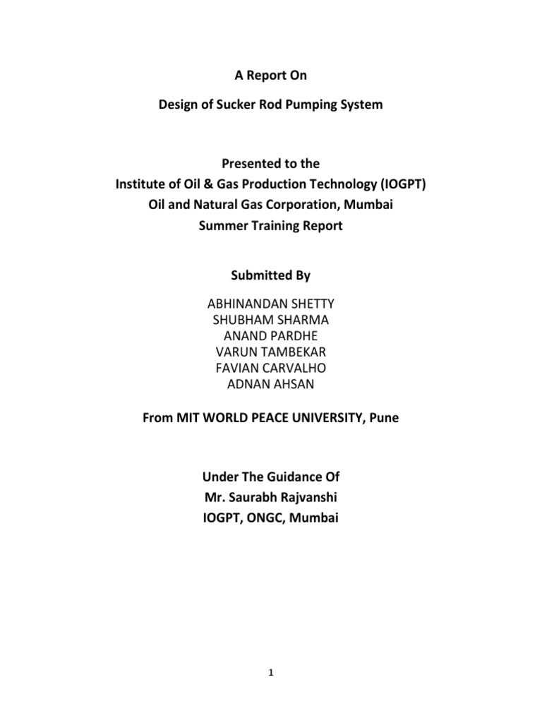 Design of Sucker Rod Pumping System | PDF | Pump | Pressure