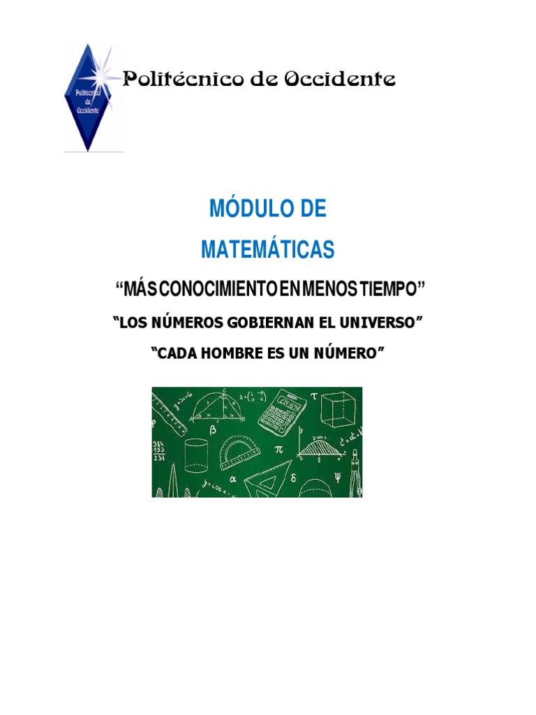 Modulo Matematicas | Descargar gratis PDF | Entero | División (Matemáticas)