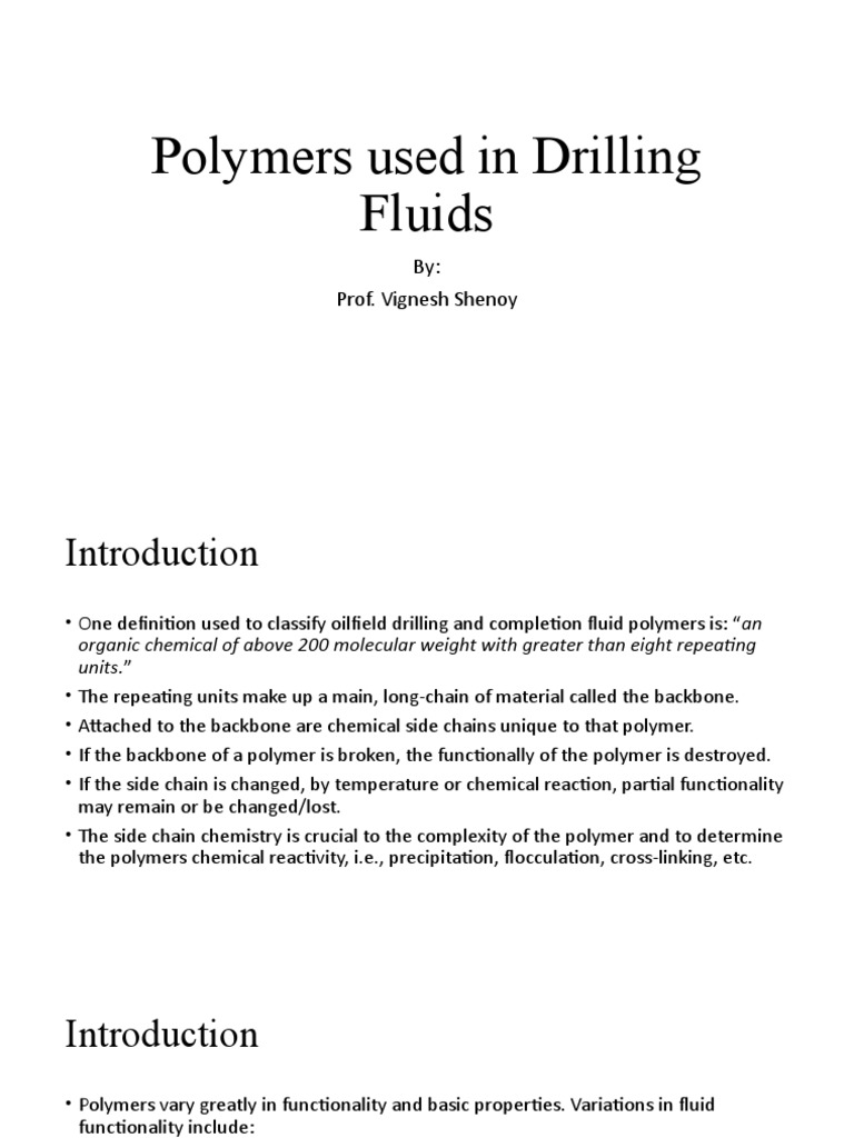2.2.polymers Used in Drilling Fluids | PDF | Polymers | Polymer Chemistry