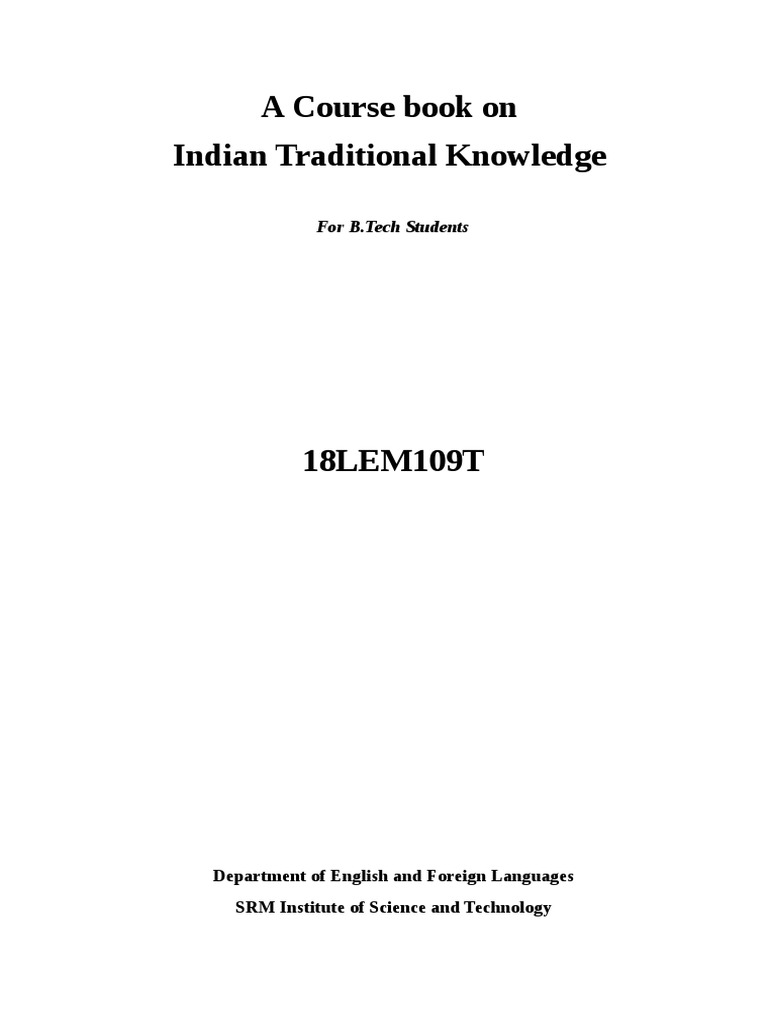 Indian Traditional Knowledge Work Book | PDF | Yoga