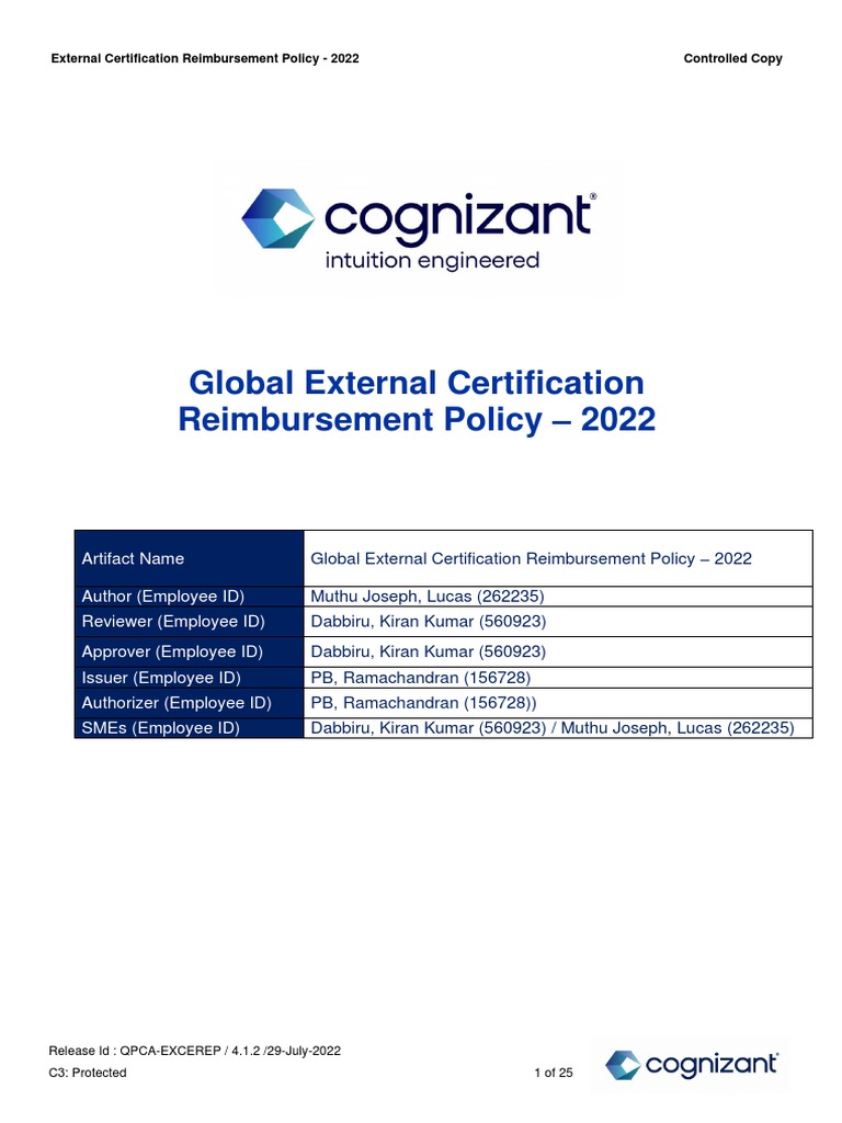 External Certification Reimbursement Policy 2022 | PDF | Business