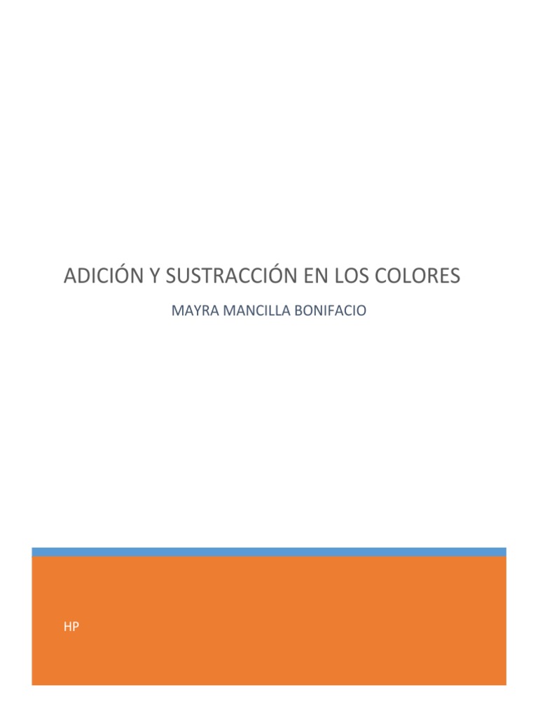 Adición y Sustracción Del Color | PDF | Color | Azul