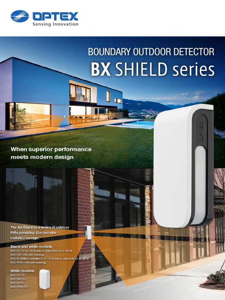 Optex Bxshield Datasheet en | PDF | Equipment | Electrical Engineering