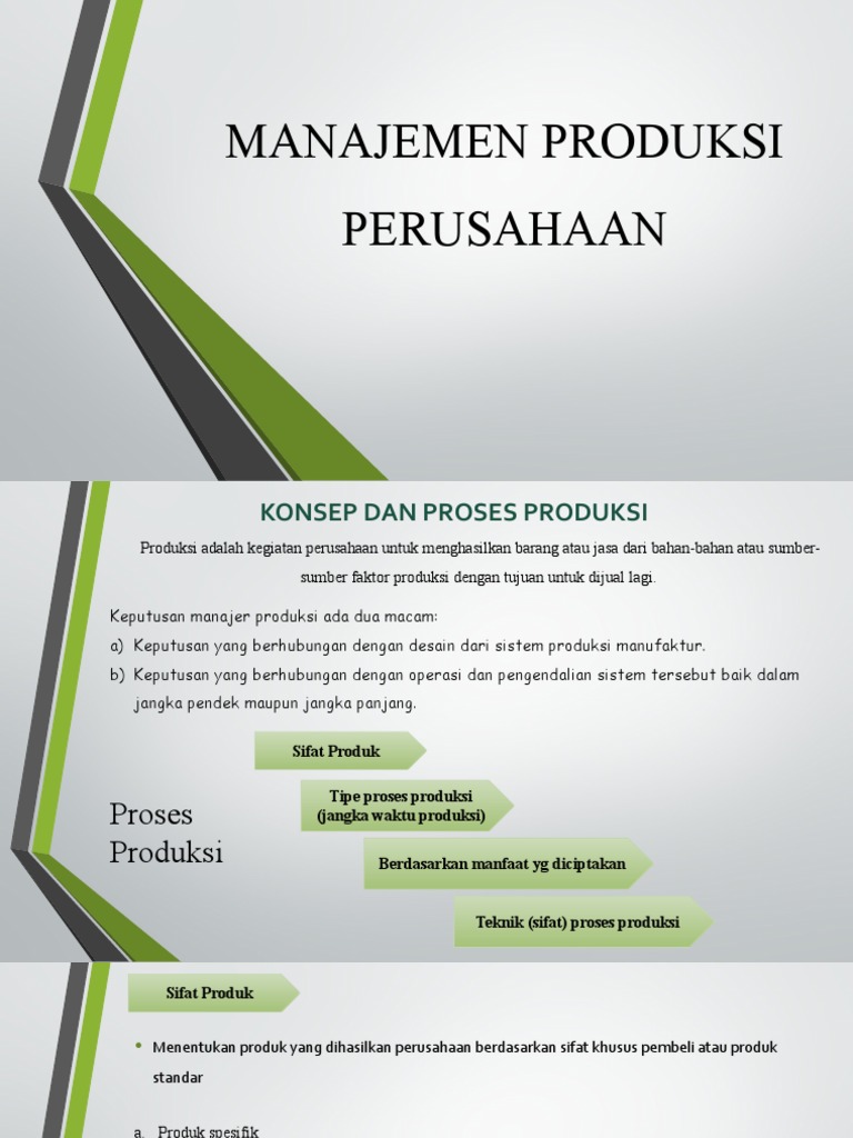 Manajemen Produksi Perusahaan | PDF