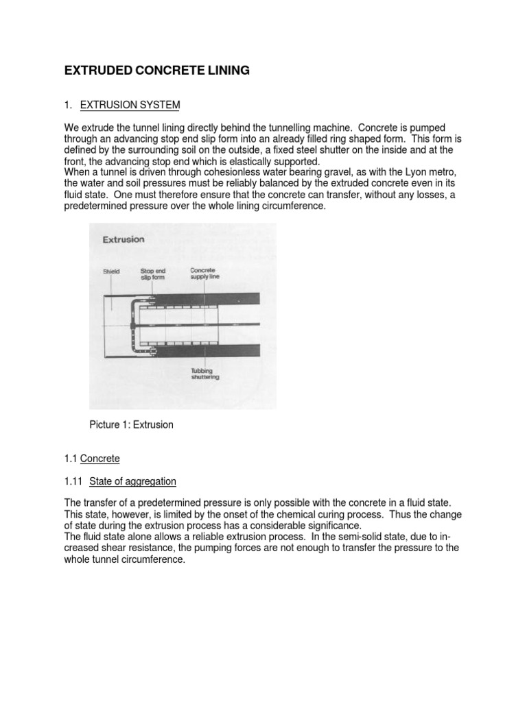 Extruded Concrete Lining | PDF | Extrusion | Tunnel