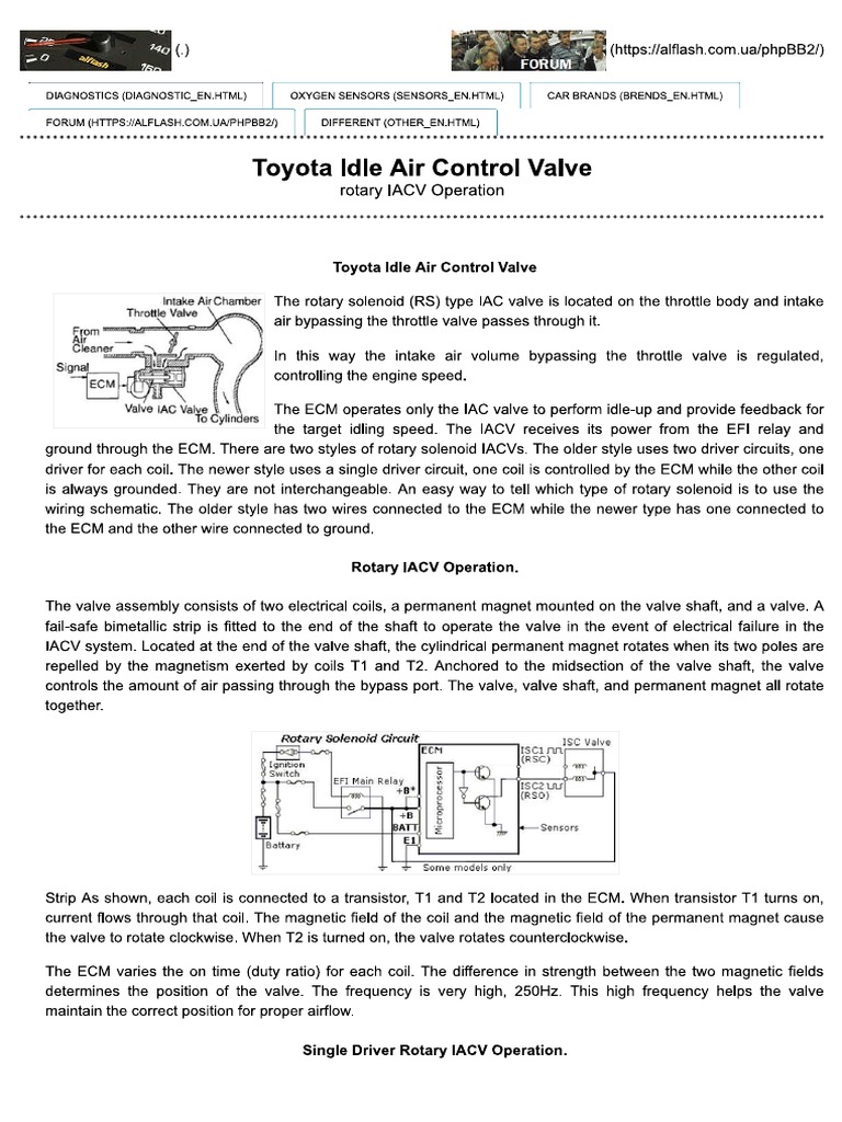 Toyota Idle Air Control Valve | PDF
