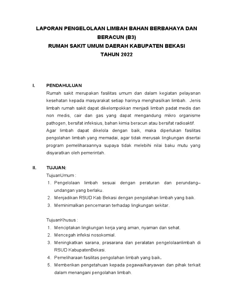 Laporan Program Limbah B3 | PDF | Sains & Matematika