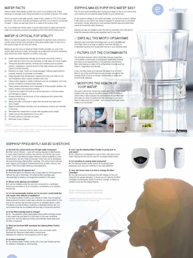 Espring Brochure Anz | PDF | Water Purification | Water