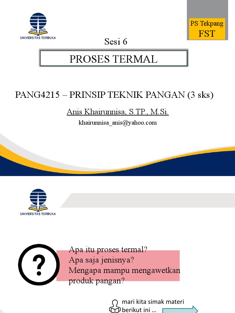 Proses Termal dalam Teknik Pangan | PDF