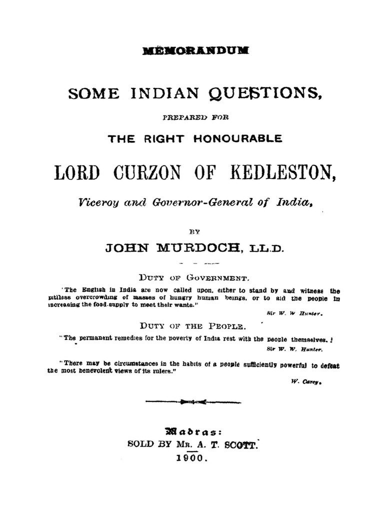 6465-Memorandum On Some Indian Questions | PDF