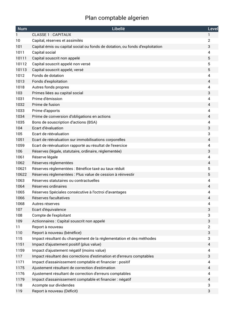 Plan Comptable Algerien | PDF
