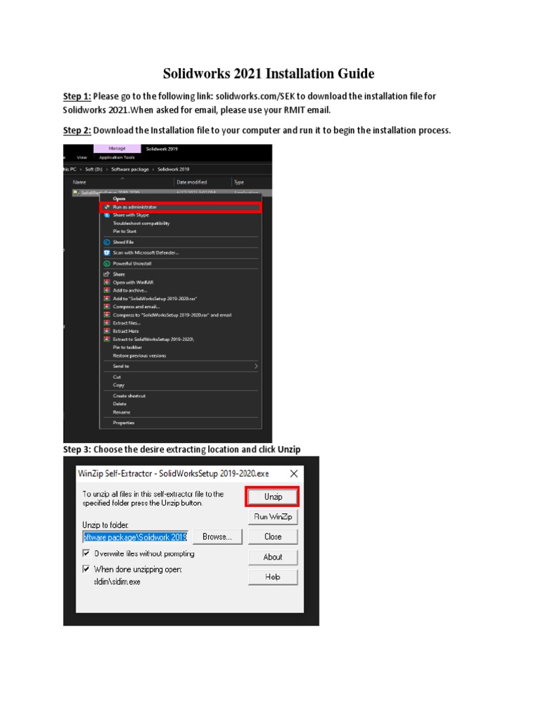 Solidworks 2021 Install Guide | PDF