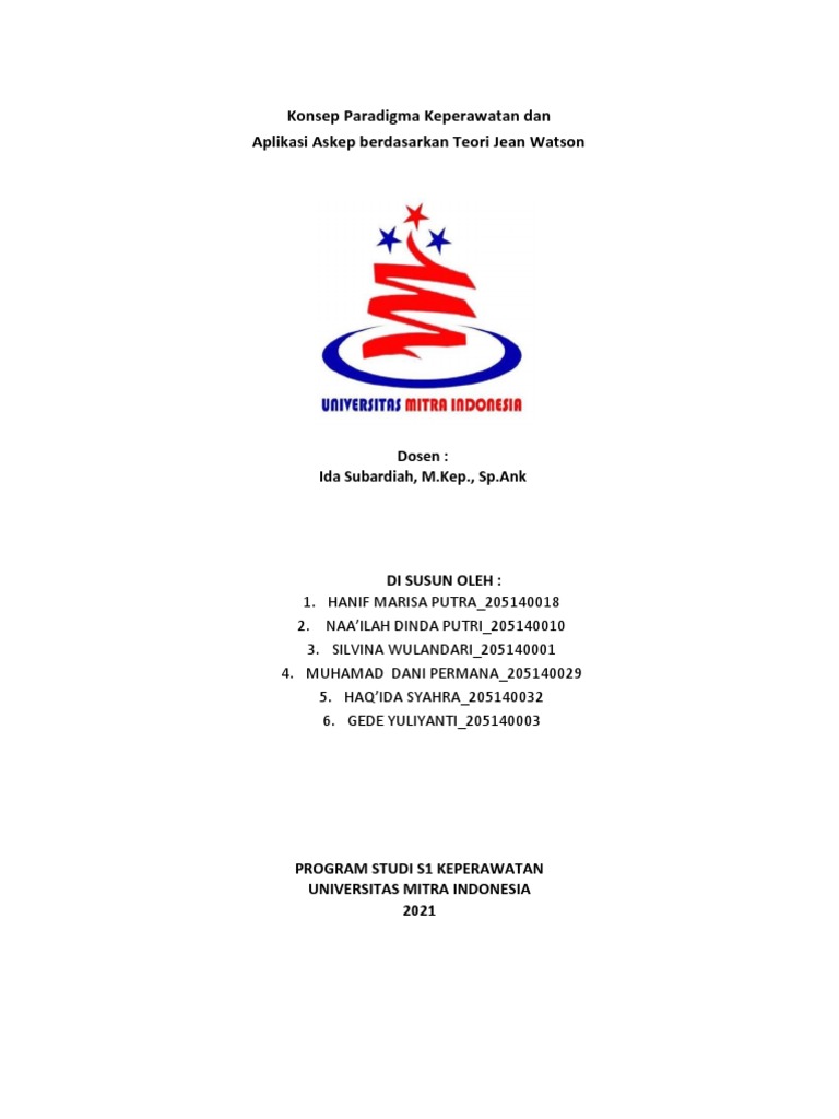 Konsep Paradigma Keperawatan Dan Aplikasi Askep Berdasarkan Teori Jean ...