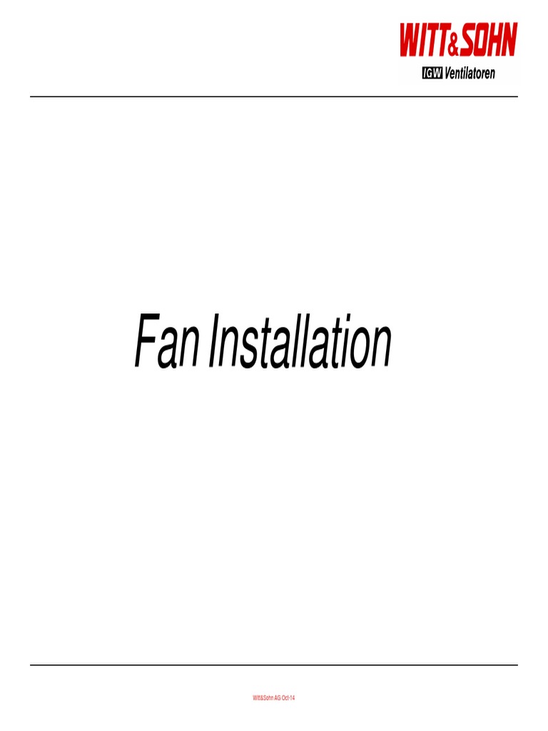 Witt - Sohn# Fan Installation | PDF | Duct (Flow) | Manufactured Goods