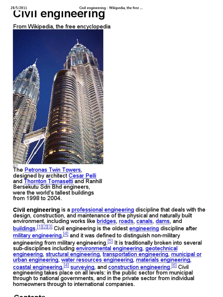 Civil Engineering - Wikipedia, The Free Encyclopedia | PDF | Surveying ...