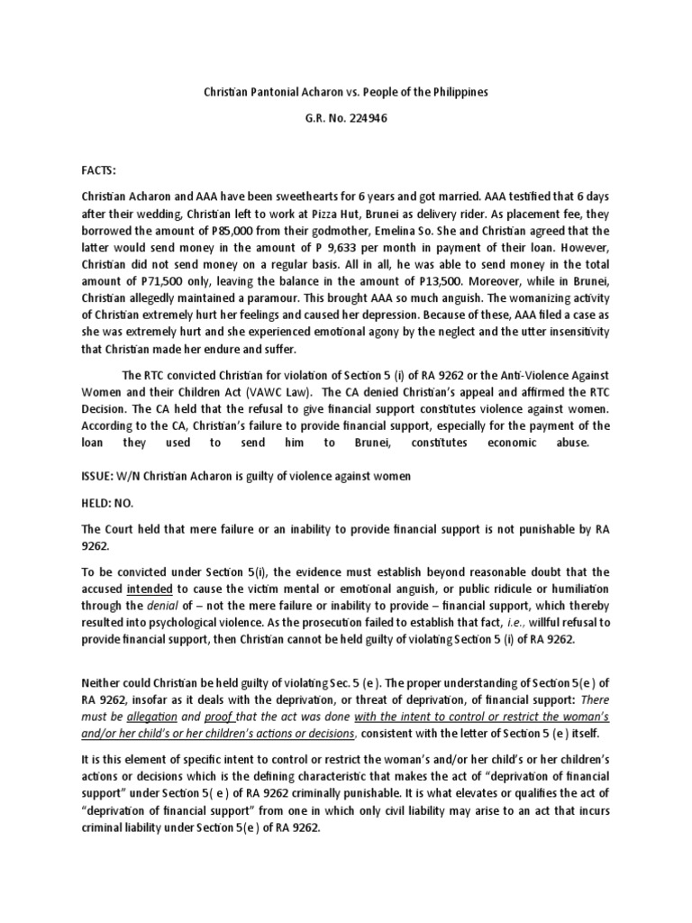 Failure to Provide Financial Support Due to Inability Does Not ...