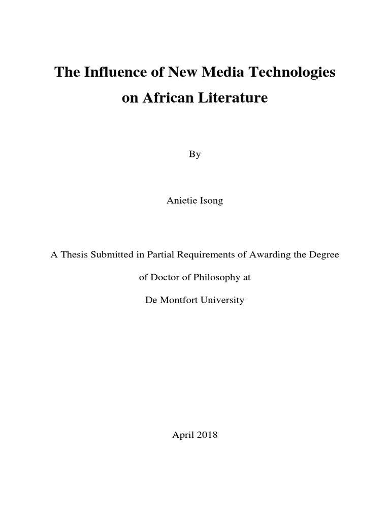 Anietie Isong's Final Thesis Submitted June 2018 | PDF | Internet | New Media