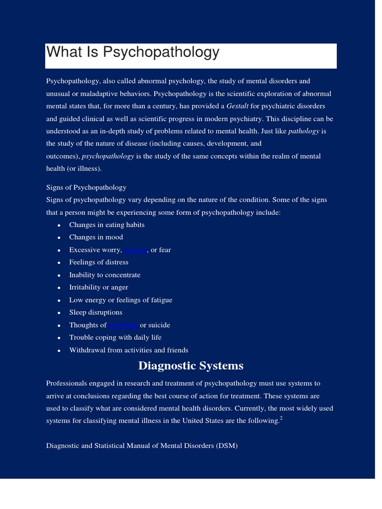 What Is Psychopathology | PDF