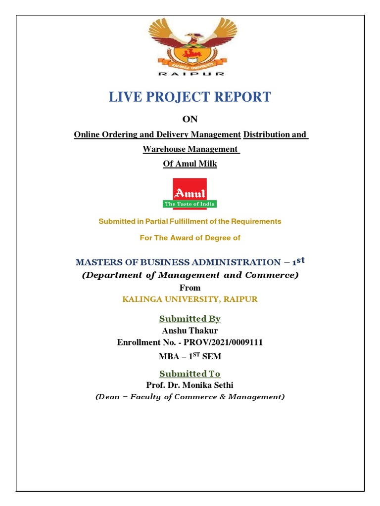 Anshu Thakur (Amul Project) | PDF Anshu Thakur (Amul Project) | PDF