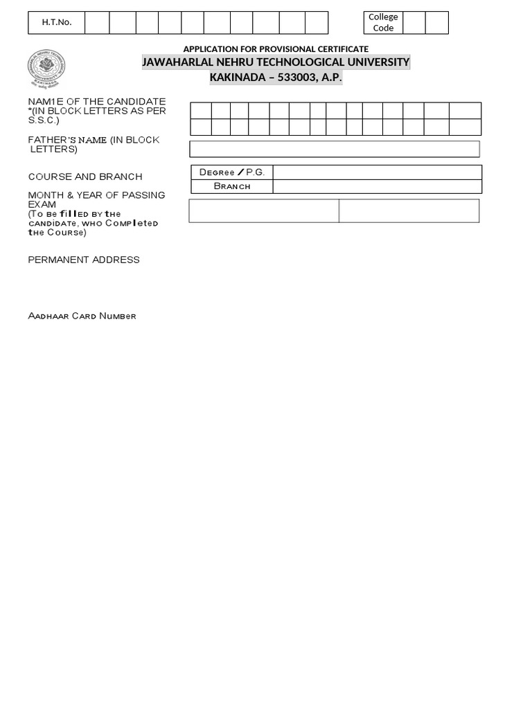PC Application Format For B.tech | PDF | Advanced Placement | University And College Admission