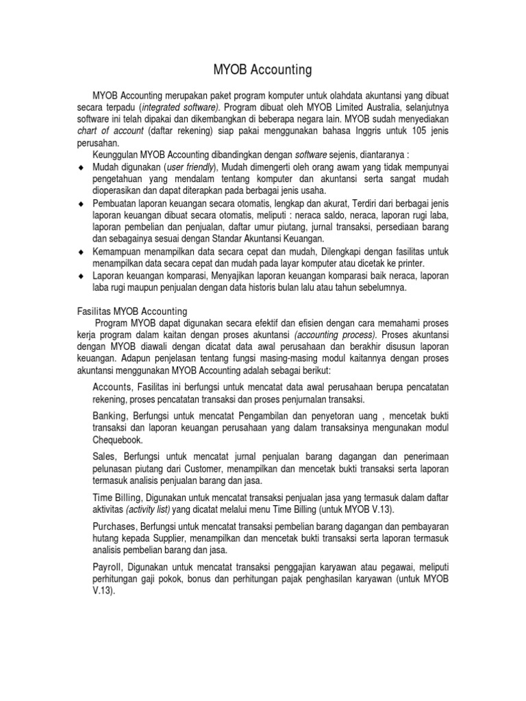Modul Myob Accounting | PDF | Bisnis