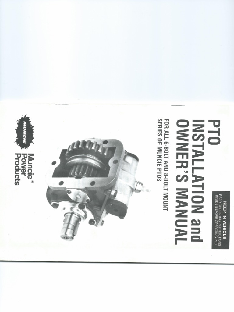 PTO Installation and User Manual | PDF