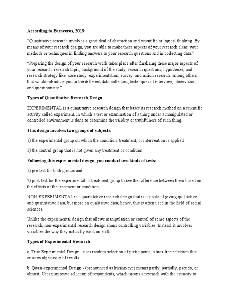 Quantitative Research Designs | PDF | Experiment | Quantitative Research