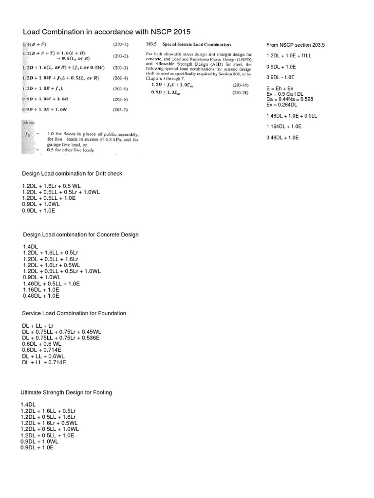 Nscp 2015 Load Combinations Guide Pdf