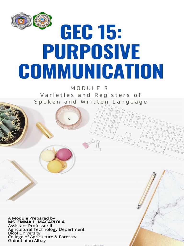 MODULE 3 Varieties of Registers of Spoken and Written Language v6 | PDF ...