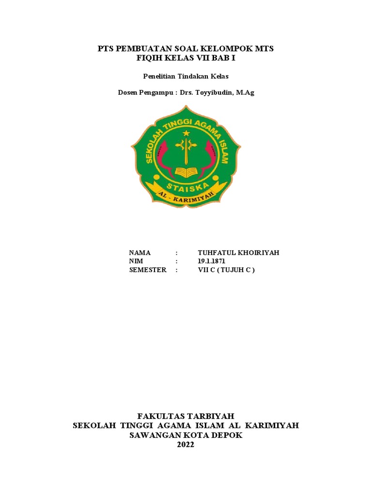 Uts Pak Toyib Fiqih | PDF