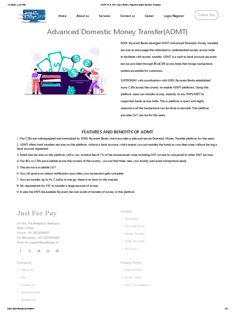Justforpay Is Best DMT Api Service Provider | PDF