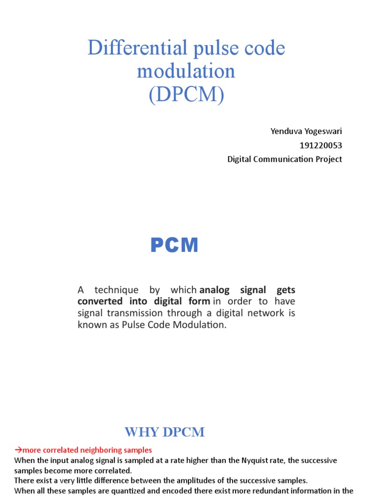 DPCM | PDF | Sampling (Signal Processing) | Signal To Noise Ratio