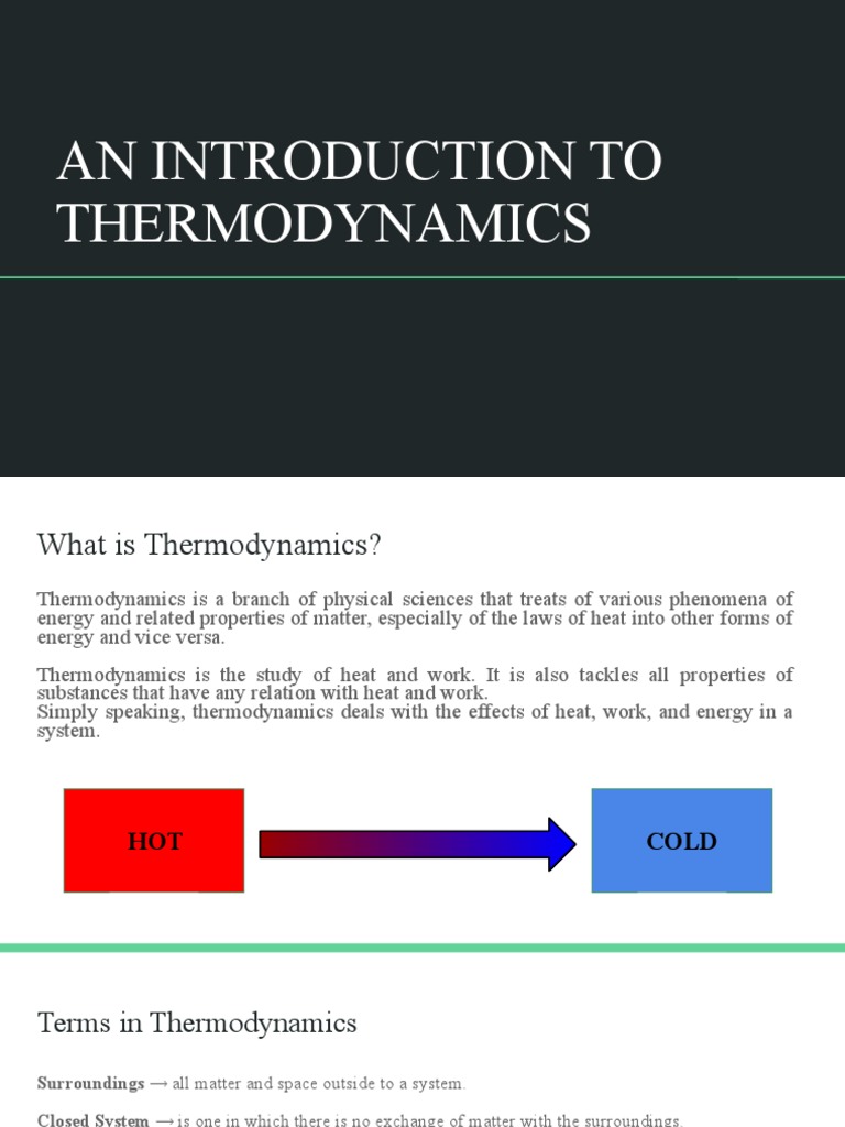 Introduction to Thermodynamics Concepts | PDF | Pressure | Heat