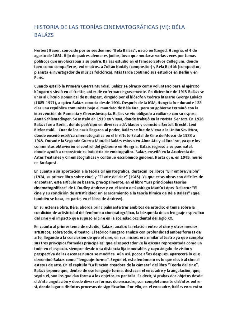 Béla Balázs | PDF