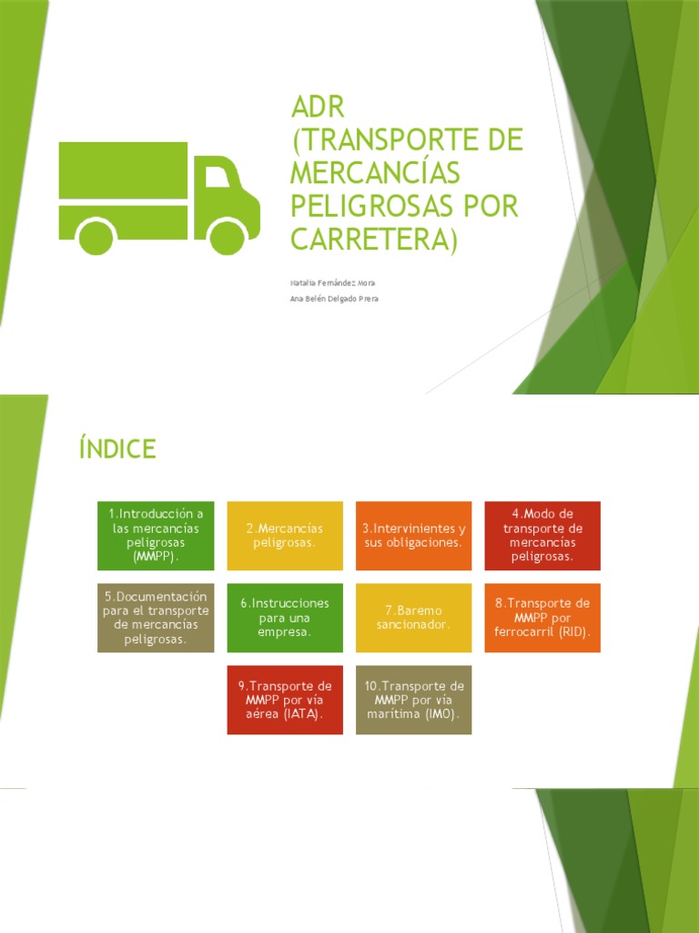 ADR (Transporte de Mercancías Peligrosas Por Carretera) : Natalia ...